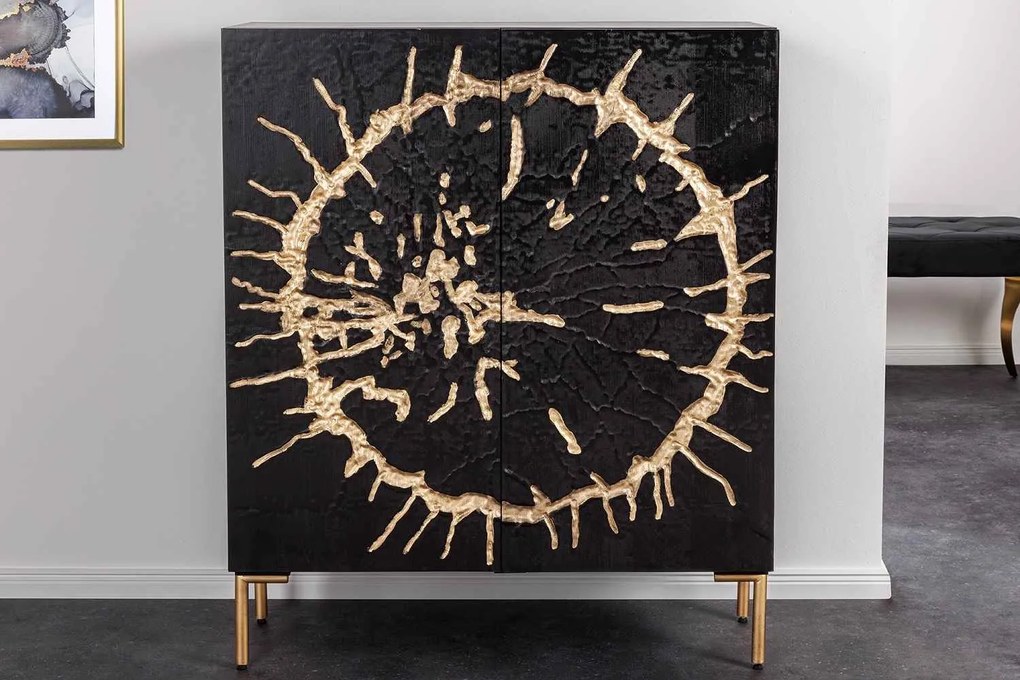 Designová vysoká komoda Dalton 120 cm černé mango