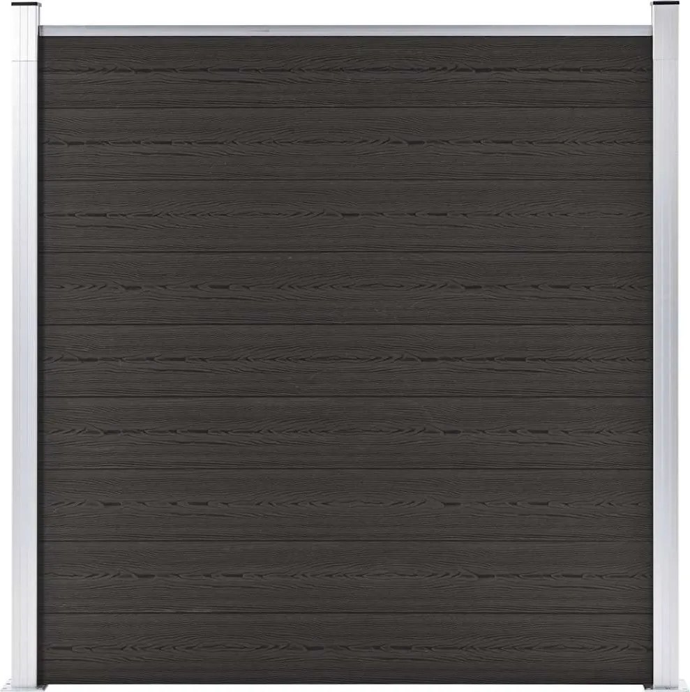 Plotový dílec WPC 180 x 186 cm černý 148972