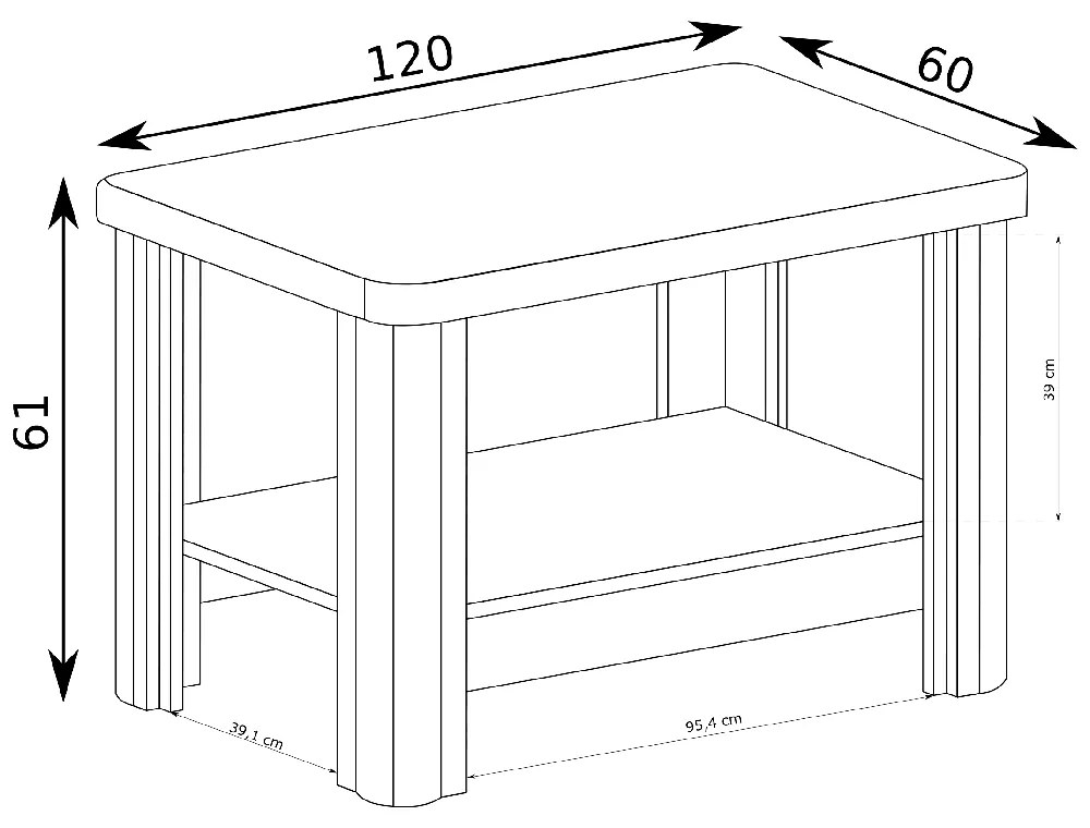 DALLAS s | konferenční stolek D15 | 120x60 cm | sonoma
