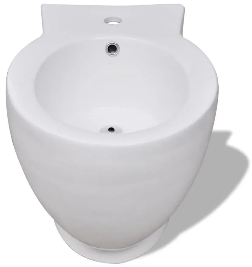 vidaXL Marketos Kulatý bidet volně stojící, bílý, vysoce kvalitní keramika