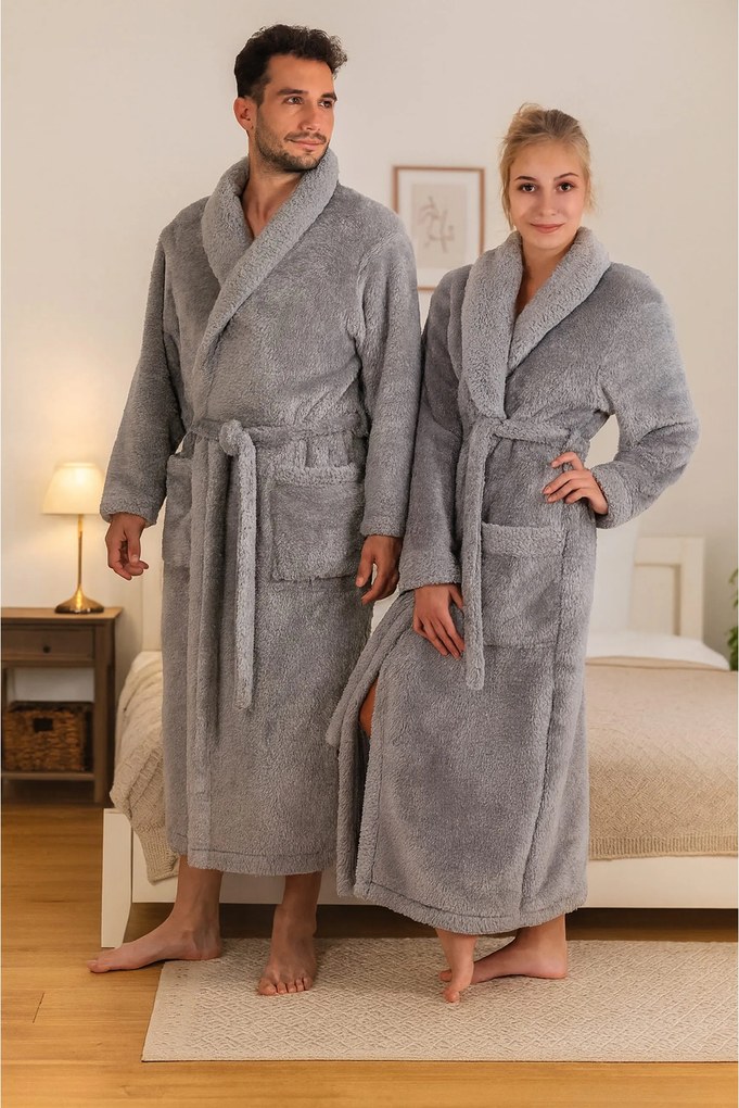 Župan ALTA hřejivý šedý unisex 21 43 9491 - XXL