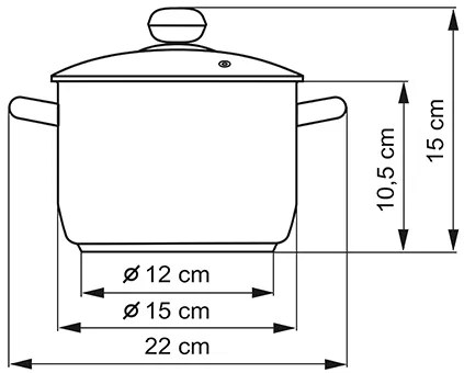 KOLIMAX - české nerezové nádobí Hrnec s poklicí KOLIMAX PREMIUM 15 cm, 1,5 l