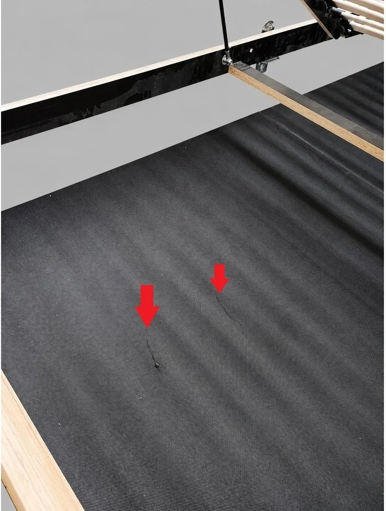 Šedá čalouněná dvoulůžková postel s úložným prostorem s roštem 180x200 cm Thessa Bold Line - II. jakost – Bonami Selection