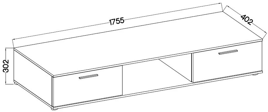 Obývací stěna Salsa, dub artisan/lamelový efekt