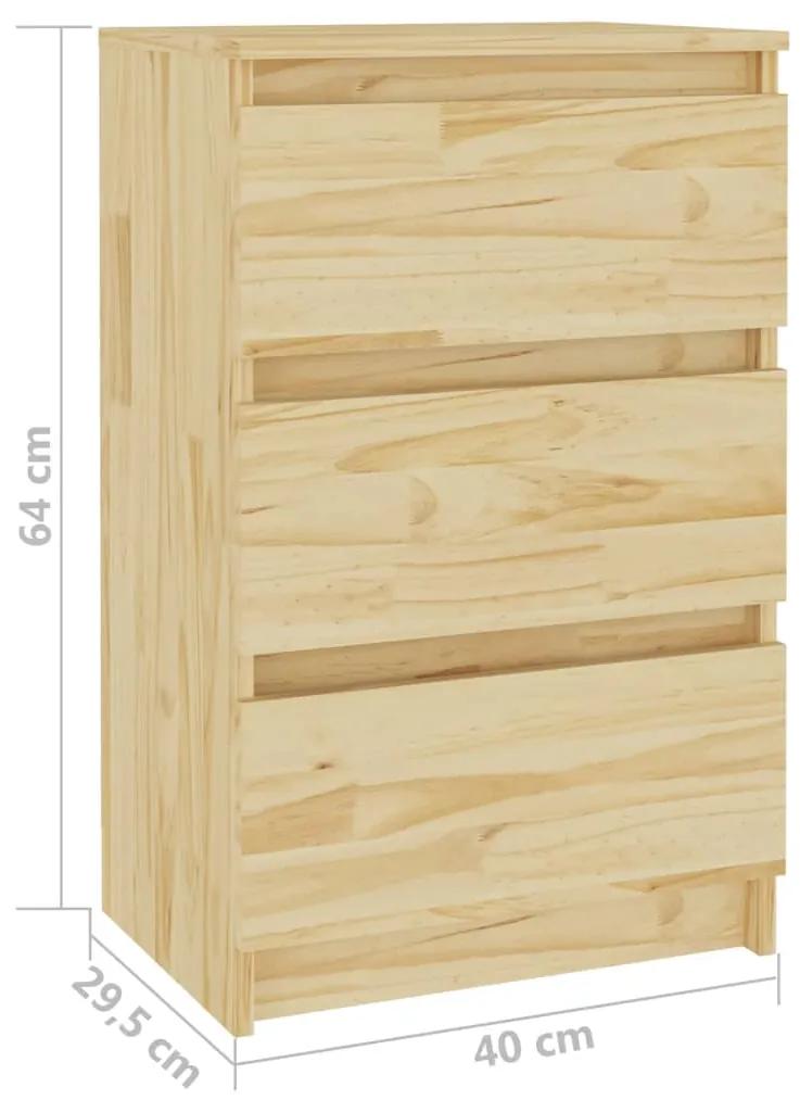 Noční stolek 40 x 29,5 x 64 cm masivní borové dřevo - Default Title