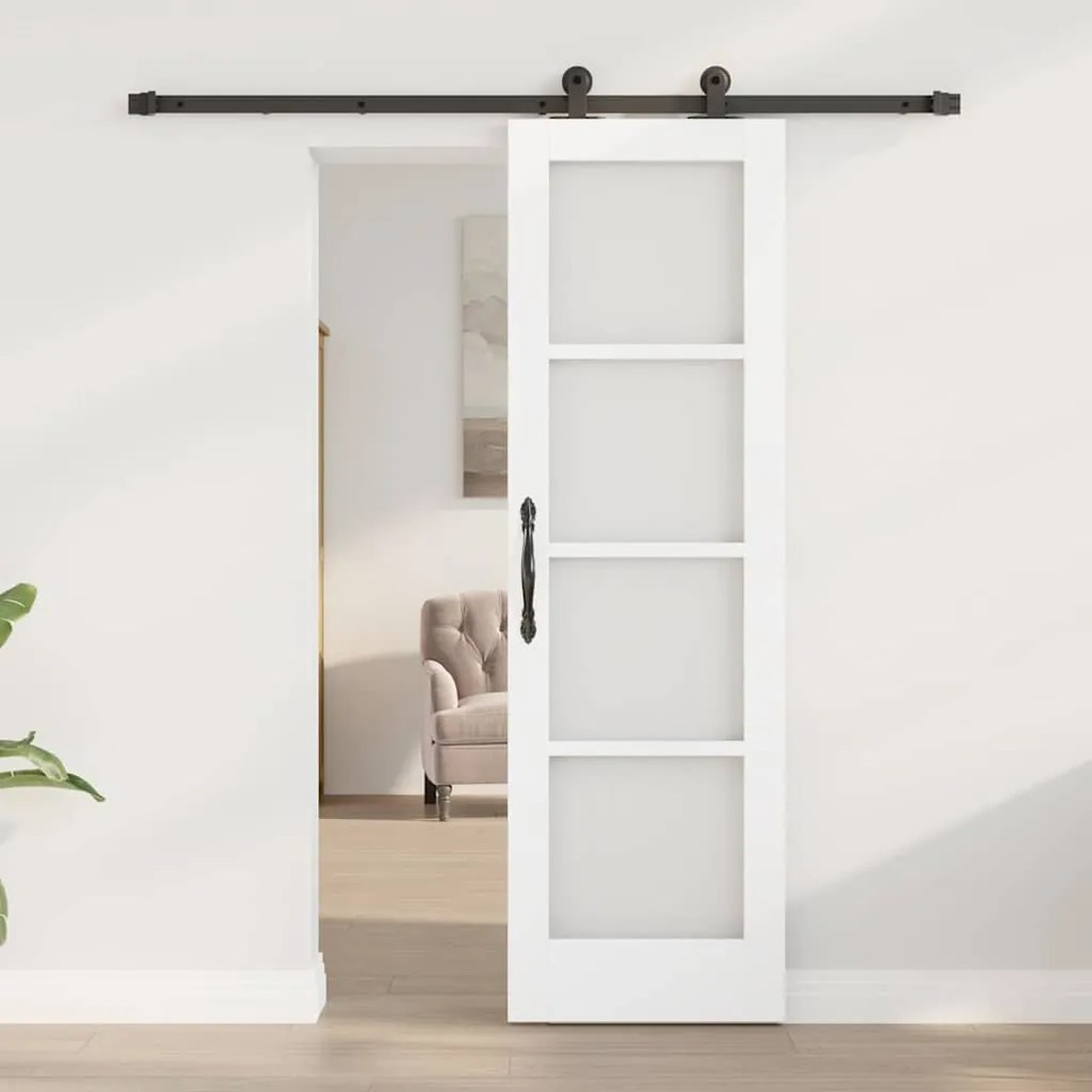 Posuvné dveře ORKDAL 61 x 198,5 cm Masivní borové dřevo a sklo 3332014