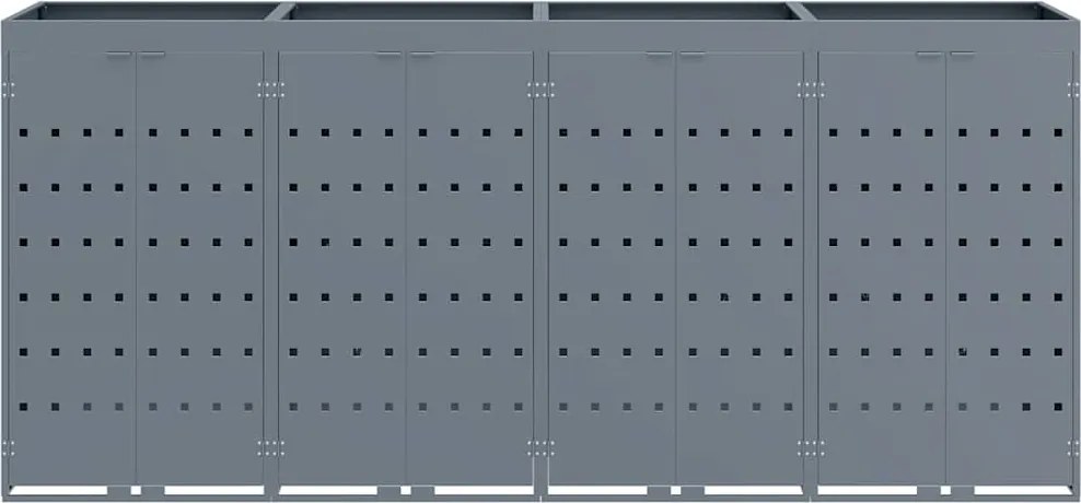 Úložný box na 4 popelnice Světle šedá 272 x 77,5 x 121,5 cm 3394750