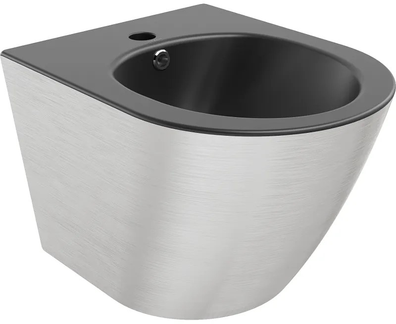 Mexen Lena, závěsný bidet 480x370x325 mm, černá matná - stříbrný vzor, 35224873