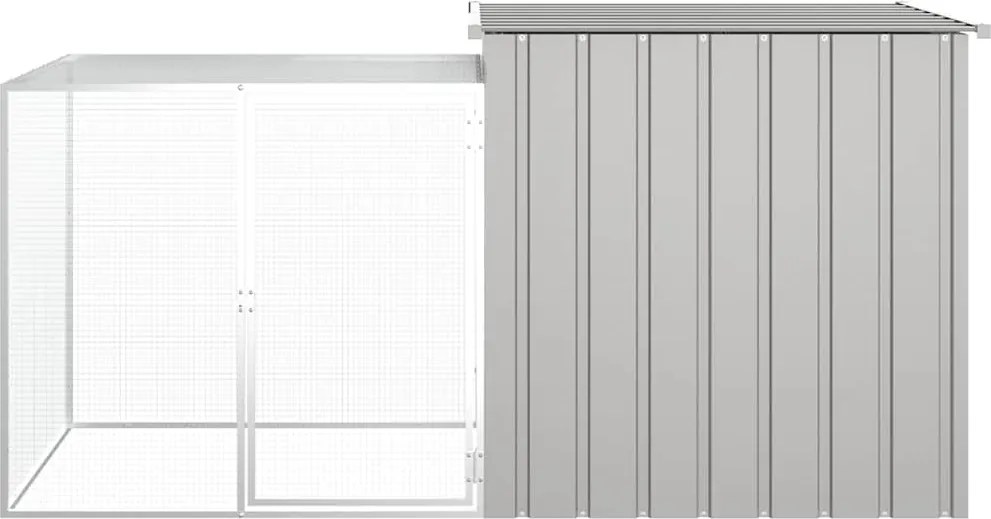 Klec pro kuřata šedá 200 x 91 x 100 cm pozinkovaná ocel 171546