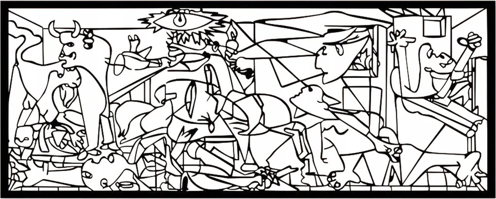 Ažurový 3D obraz Guernica Pablo Picasso 100x40 nástěnná dekorace do obývacího pokoje