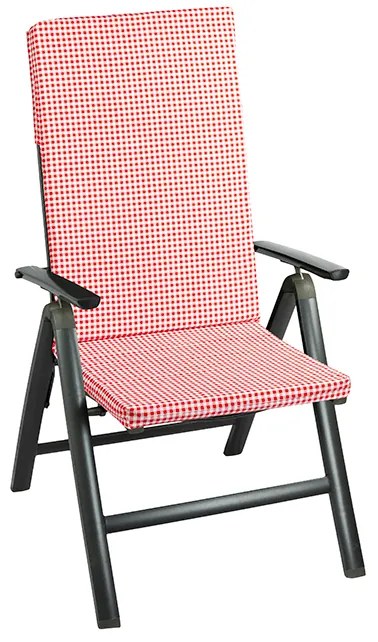 Bellatex Sedák na zahradní židli 47x115 cm kostička červená