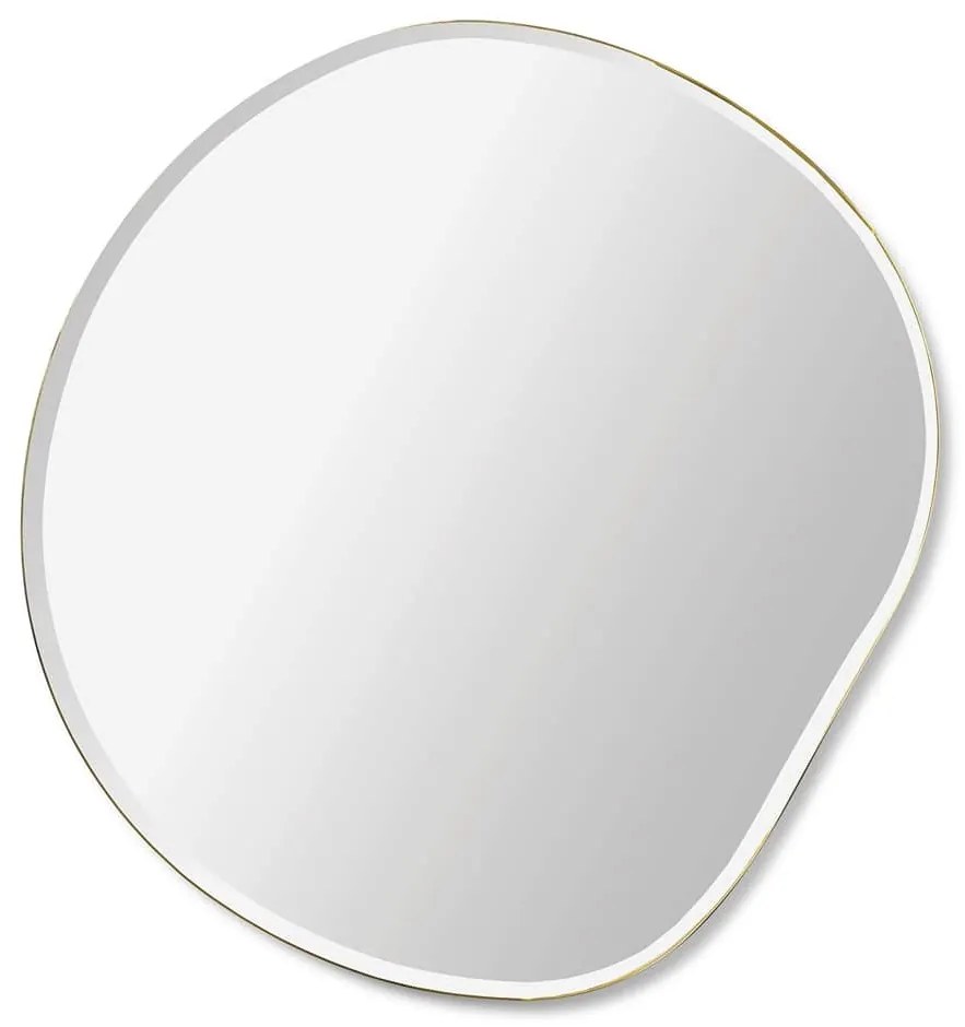 Ferm Living Pond Small Brass 100543101 - Ferm Living Designové nástěnné zrcadlo Pond Brass – small, stříbrná barva, sklo, kov