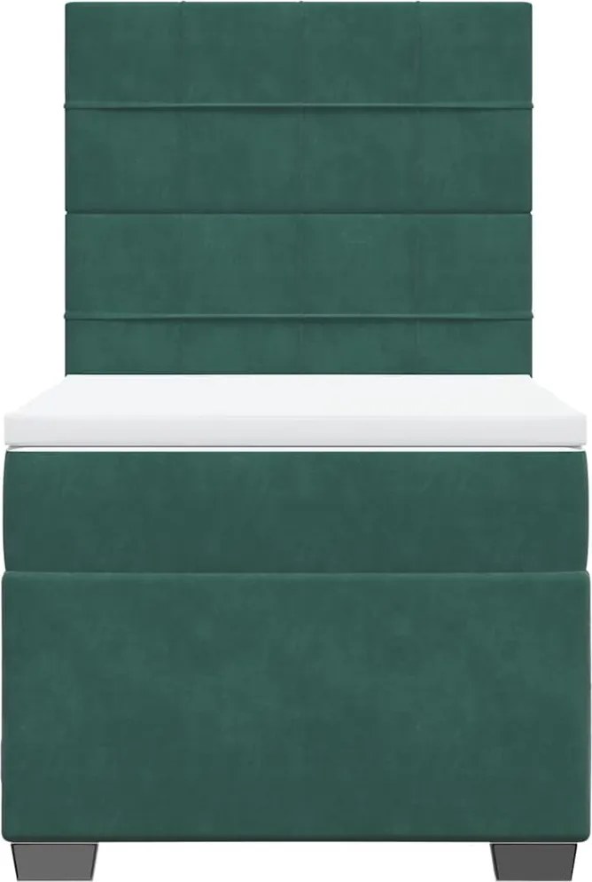 Box spring postel s matrací tmavě zelená 90x190 cm samet 3290789