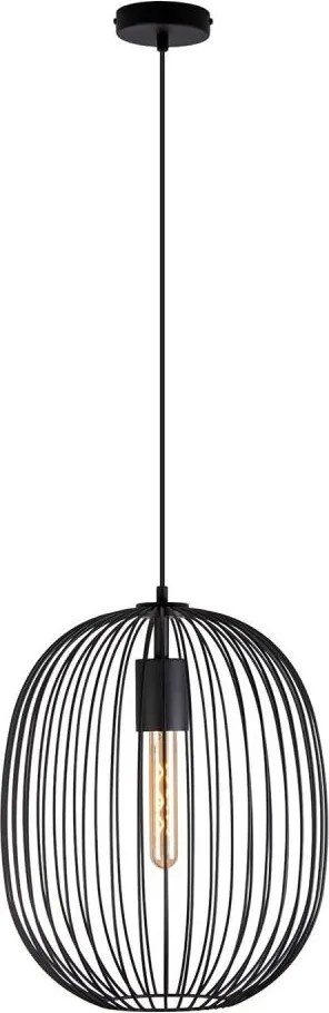 Lustr na lanku OVELLA 1xE27/15W/230V pr. 34 cm černá