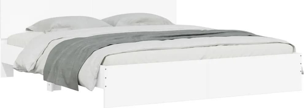 vidaXL Rám postele s čelem 200 x 200 cm [3207455] Barva: Bílá