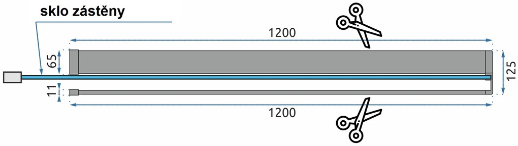 Sprchová zástěna MAXMAX Rea BLER 110 cm s policí a věšákem na ručníky - černá matná - čiré sklo