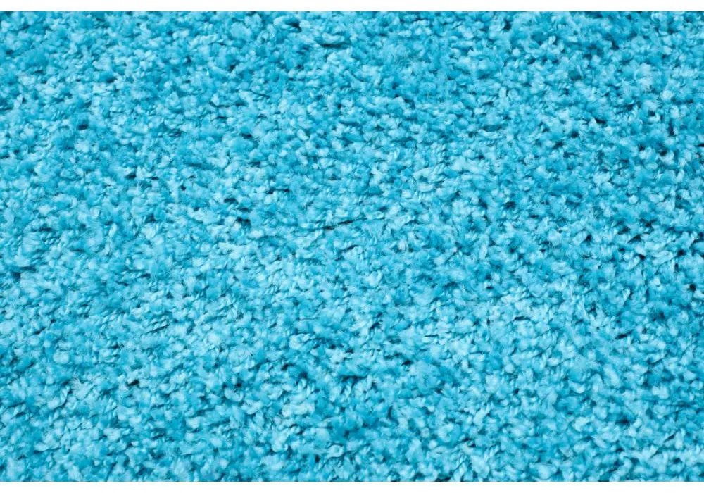 Kusový koberec Shaggy Tokyo tyrkysový 70x250cm