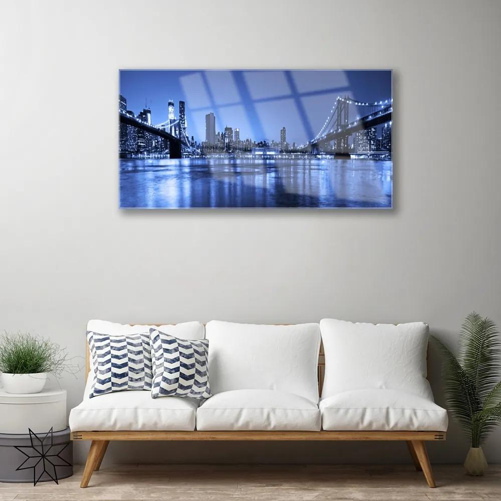 Obraz na skle Město Most Architektura 140x70 cm