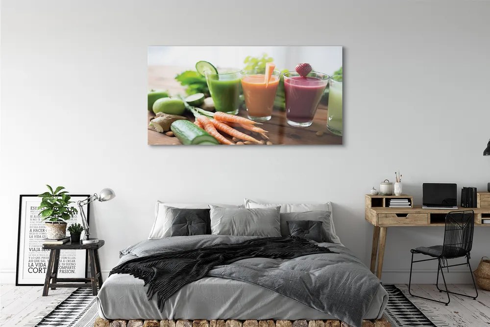 akrylový obraz zeleninové koktejly 140x70 cm