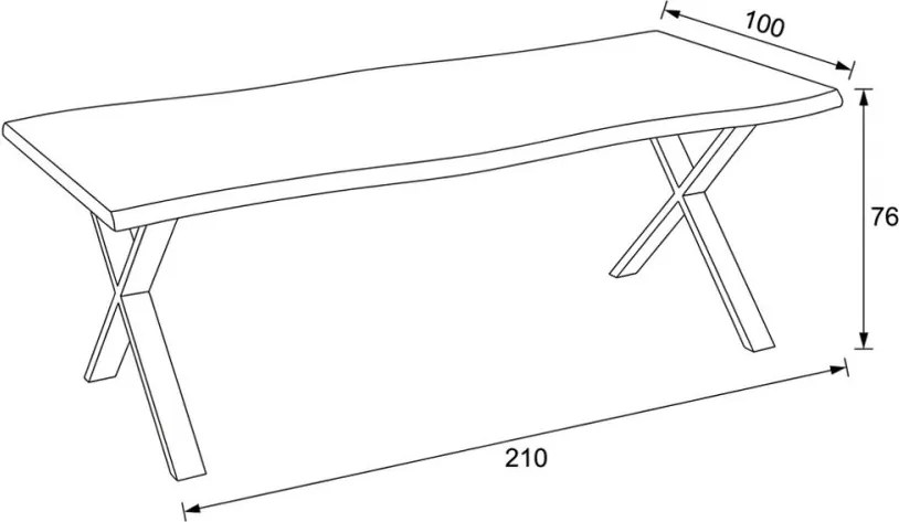 Jídelní stůl HT-F4321 GREY, mdf, šedý dub (210 x 100) cm Šedá