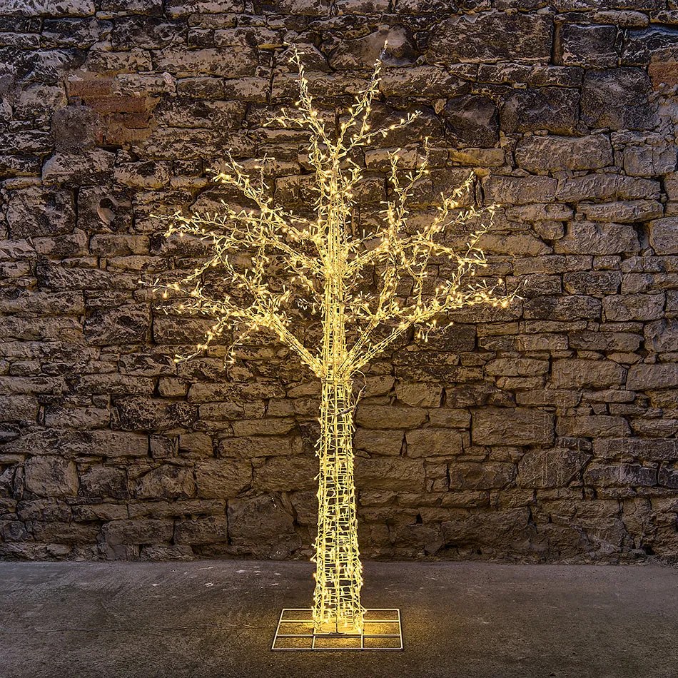 LED světelný strom, 213 cm, 1600 teple bílých diod