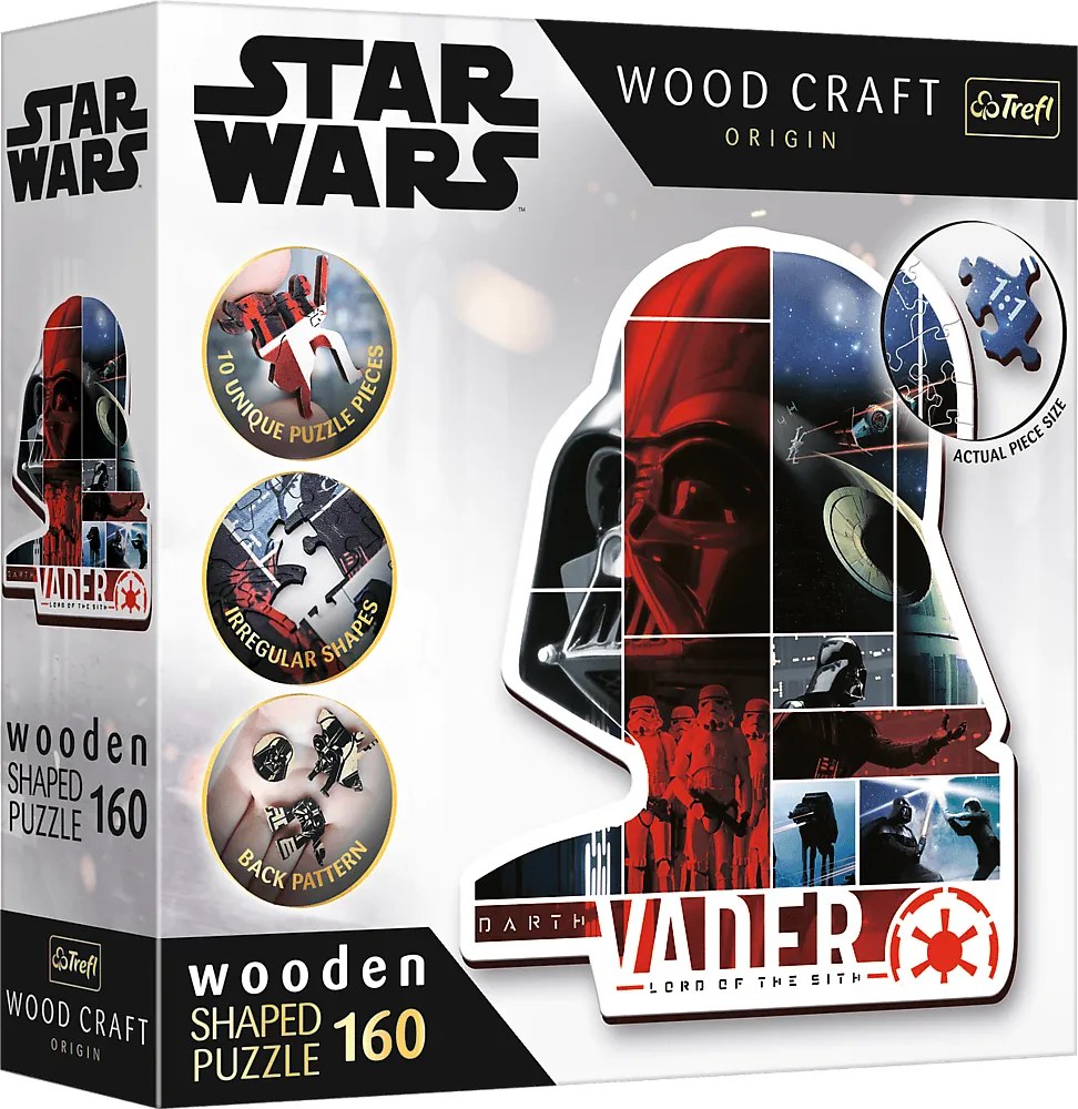 Dřevěné puzzle trefl wood craft origin puzzle star wars: darth vader 160 dílků
