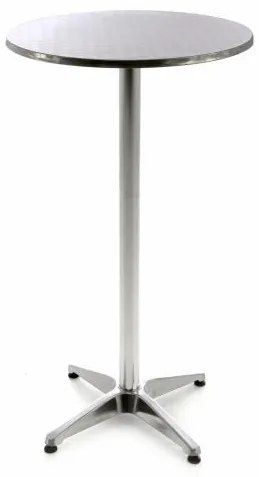 Barový stůl 110 cm kulatý - stříbrný, nastavitelný