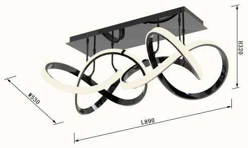 Wofi 9134-205 - LED Stmívatelný přisazený lustr INDIGO LED/64W/230V černá/chrom