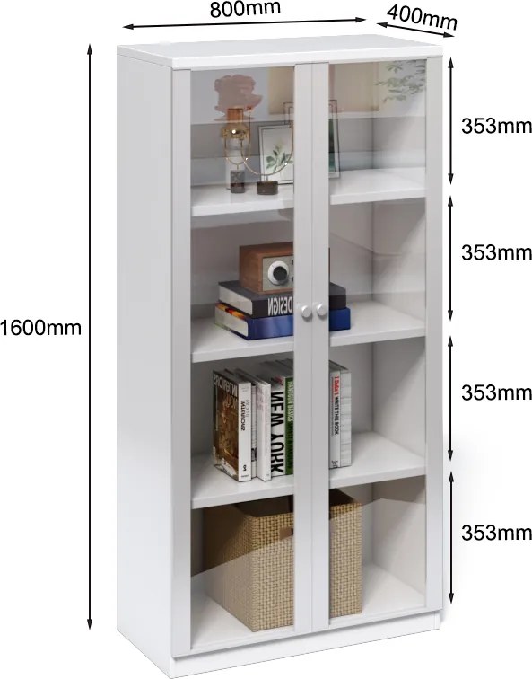 Kancelářská knihovna Houseland Prime Core 01 80 cm bílá