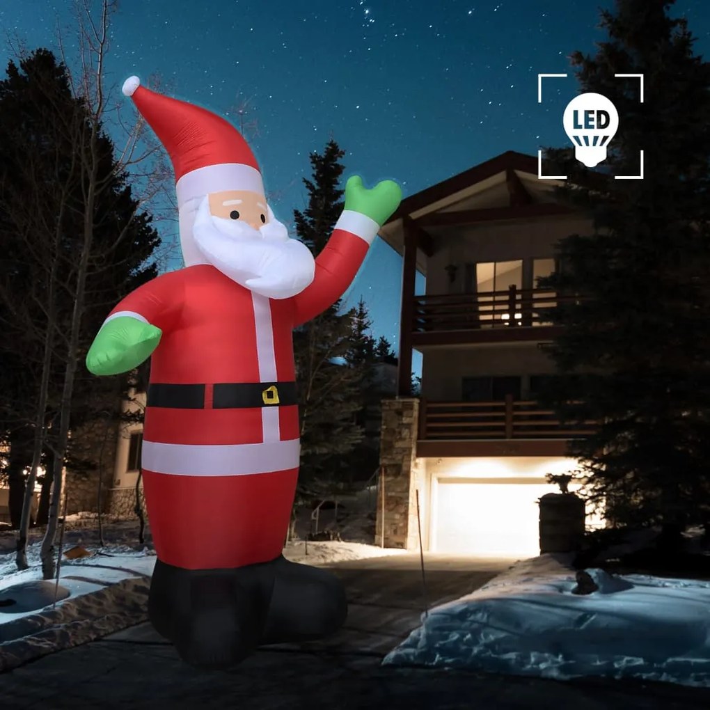 vidaXL Vánoční nafukovací Santa Claus LED IP20 600 cm XXL