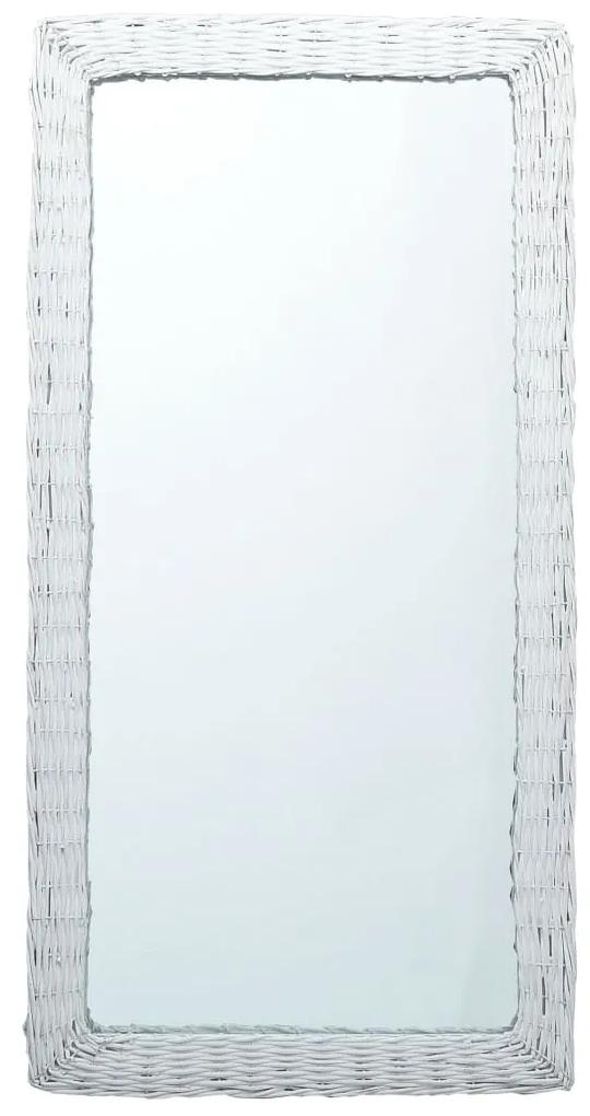 287641 vidaXL Zrcadlo bílé 120 x 60 cm proutí