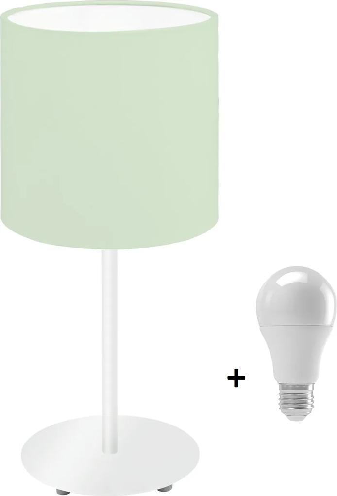 Eglo 97382 PASTERI-P - Stolní lampička s pastelově zeleným stínidlem, výška 40cm  + Dárek LED žárovka