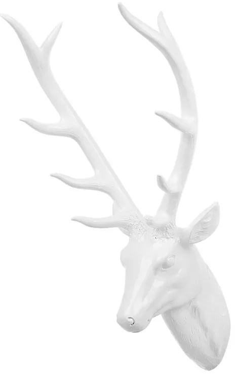 Nástěnná figurka bílá 67 cm DEER HEAD Beliani
