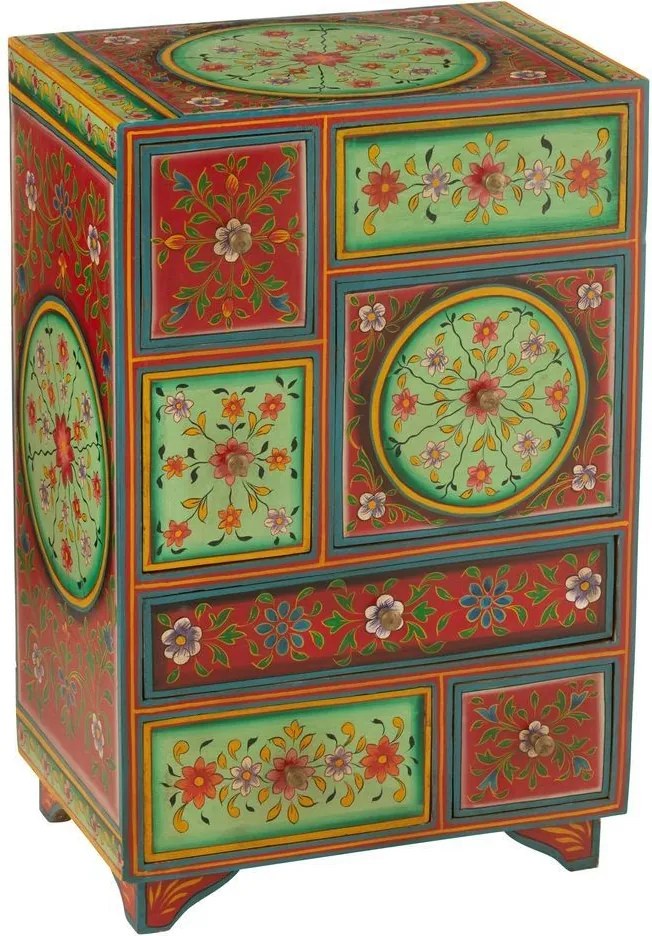 Dřevěná barevná komoda Mumbai mango wood - 43*29*65 cm