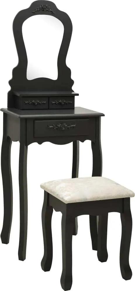 vidaXL Toaletní stolek se stoličkou 50 x 59 x 136 cm pavlovnia [289313] Barva: Šedá