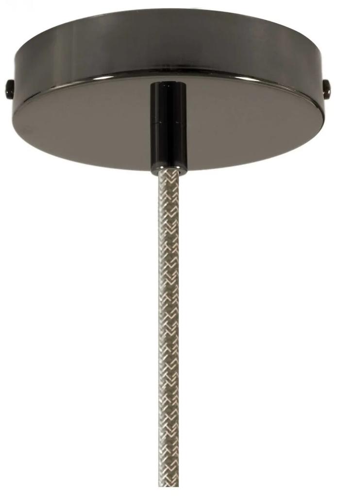 creative cables Závěsná lampa s textilním elektrickým kabelem a kovovými detaily Barva: Matný chrom