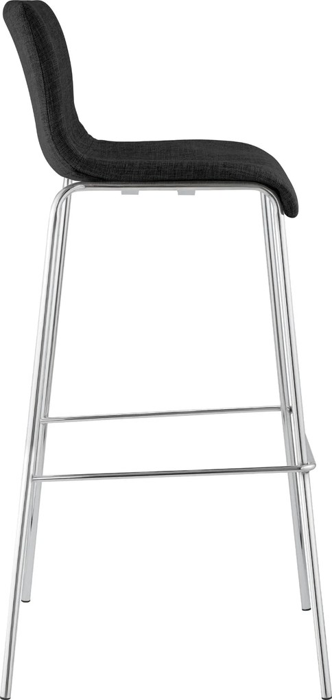 Sada 2 barových židlí Hoover látka čtyřnohá konstrukce chromovaná konstrukce – tmavě šedá