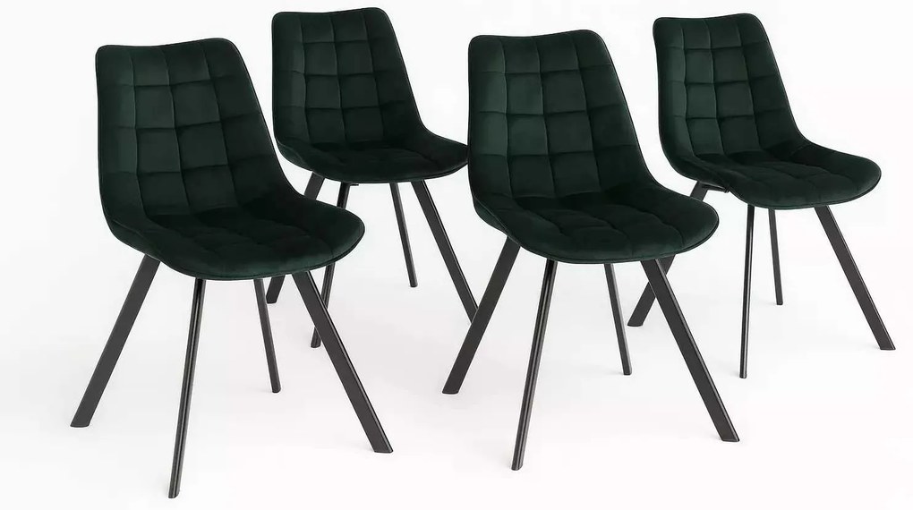 LuxuryForm DESIGN Židle ORLEN VELUR - lahvově zelená - SET 4 ks