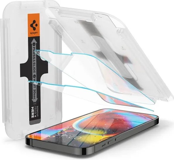 Spigen Glas tR EZ Fit tvrzené sklo 2 ks iPhone 17e/16e/14/13 Pro/13 čiré
