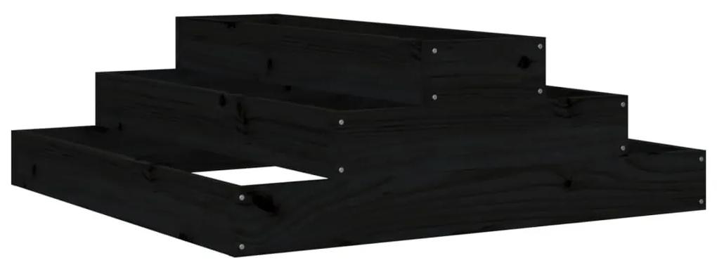 Truhlík černý 80 x 80 x 27 cm masivní borové dřevo,  823896