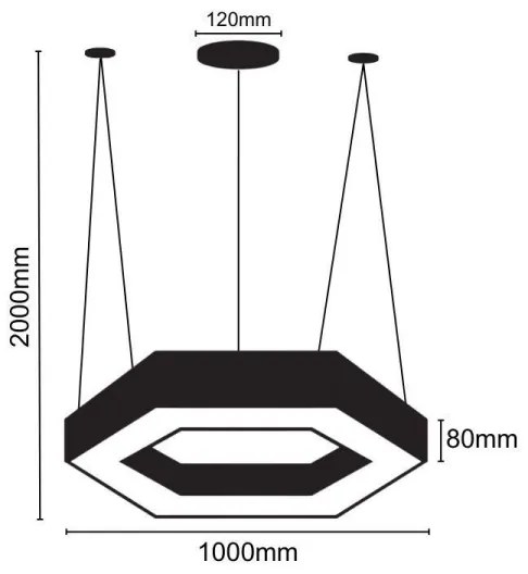 LED Lustr na lanku LED/50W/230V 4000K pr. 100 cm