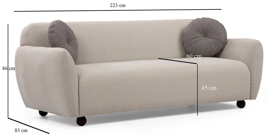 Hanah Home Třímístná pohovka EDDY bílá 560ARE1347