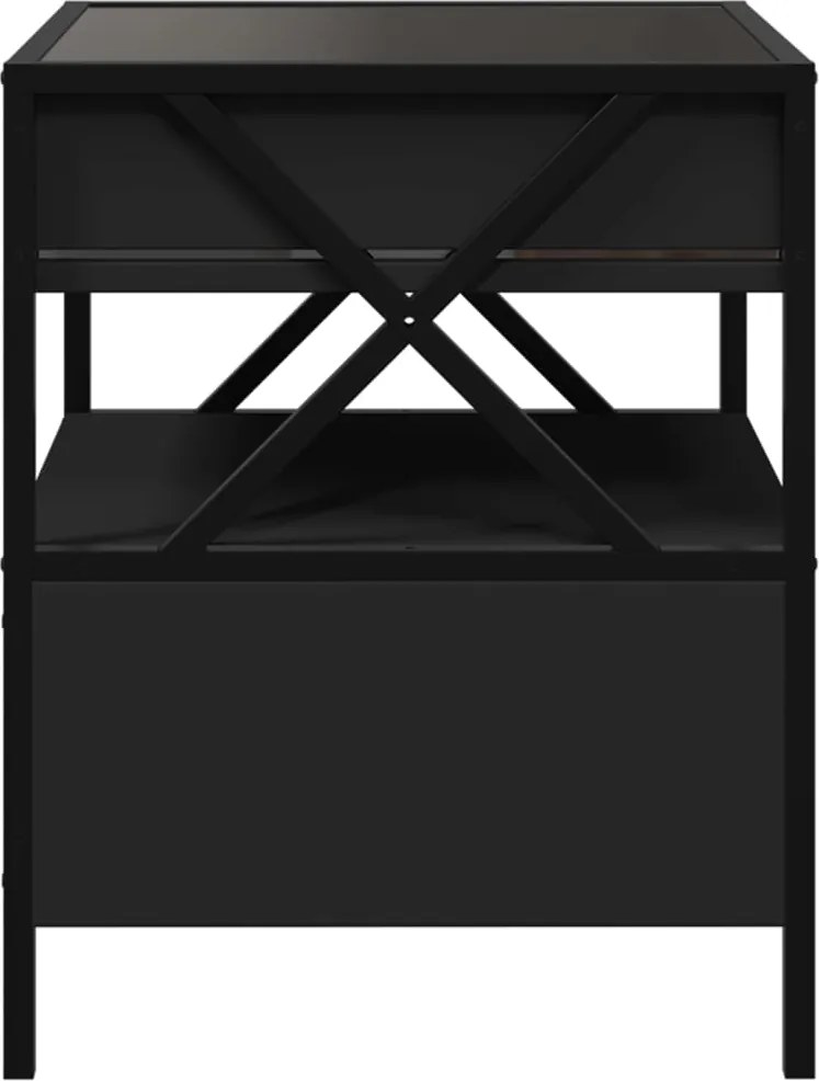 Noční stolek s Infinity LED černý 40 x 40 x 51 cm 3284101