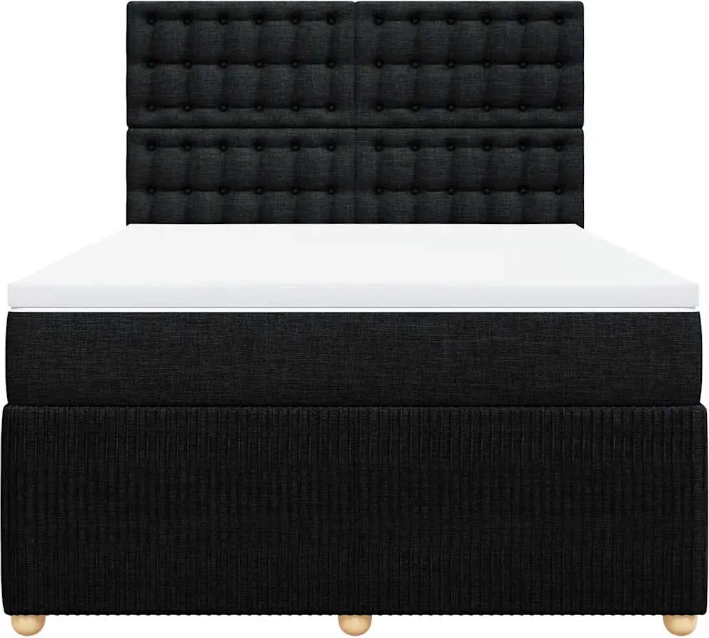 Box spring postel s matrací černá 140 x 190 cm textil 3294367