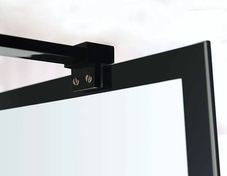 Besco Sprchový kout Walk-In TOCA 90 (100, 110, 120), výška 190 cm Rozměry (cm): šířka: 100, Barva profilů a typ výplně: profily: černá, výplň: transparent