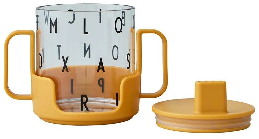 Hořčicově žlutý dětský hrnek Design Letters Grow With Your Cup
