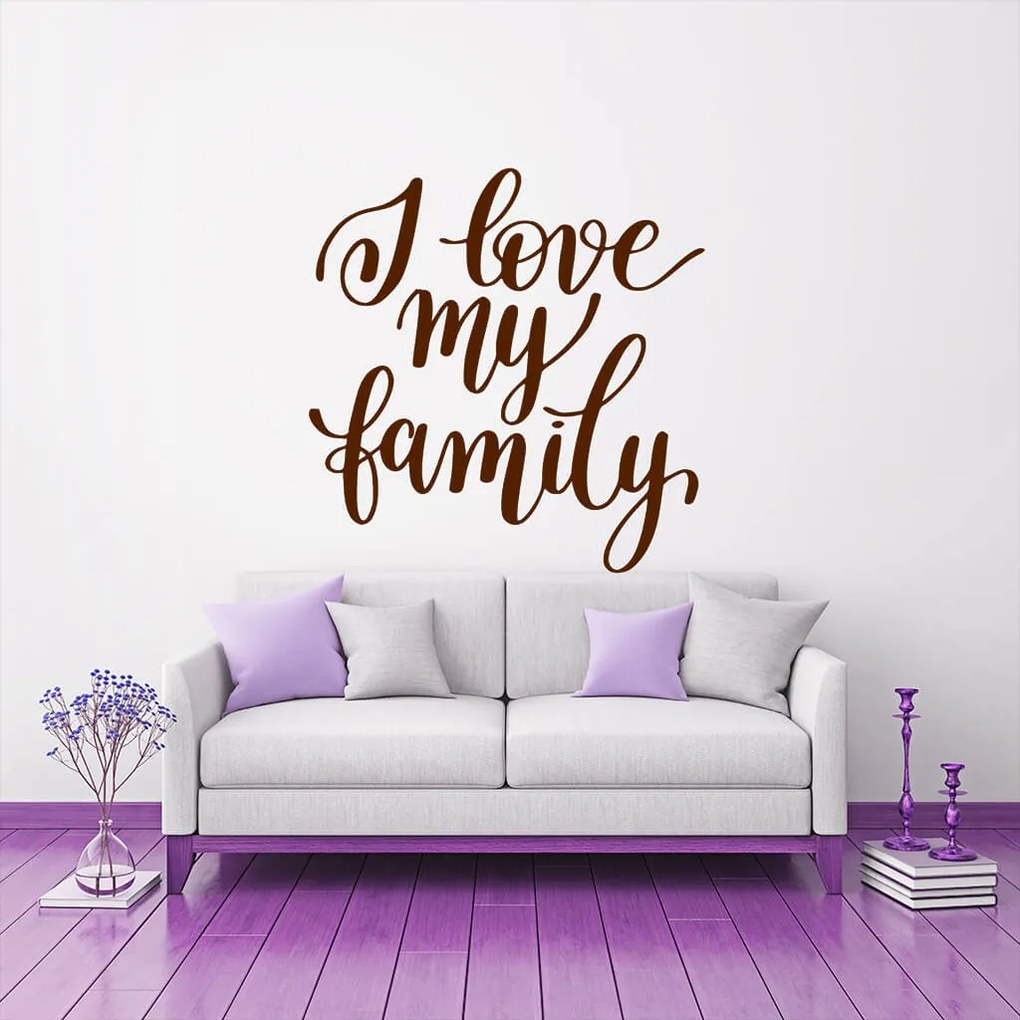 Živá Zeď Samolepka na zeď I love my family Barva: černá