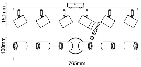 Brilliant - Bodové svítidlo KERRY 6xE27/40W/230V černá/bambus