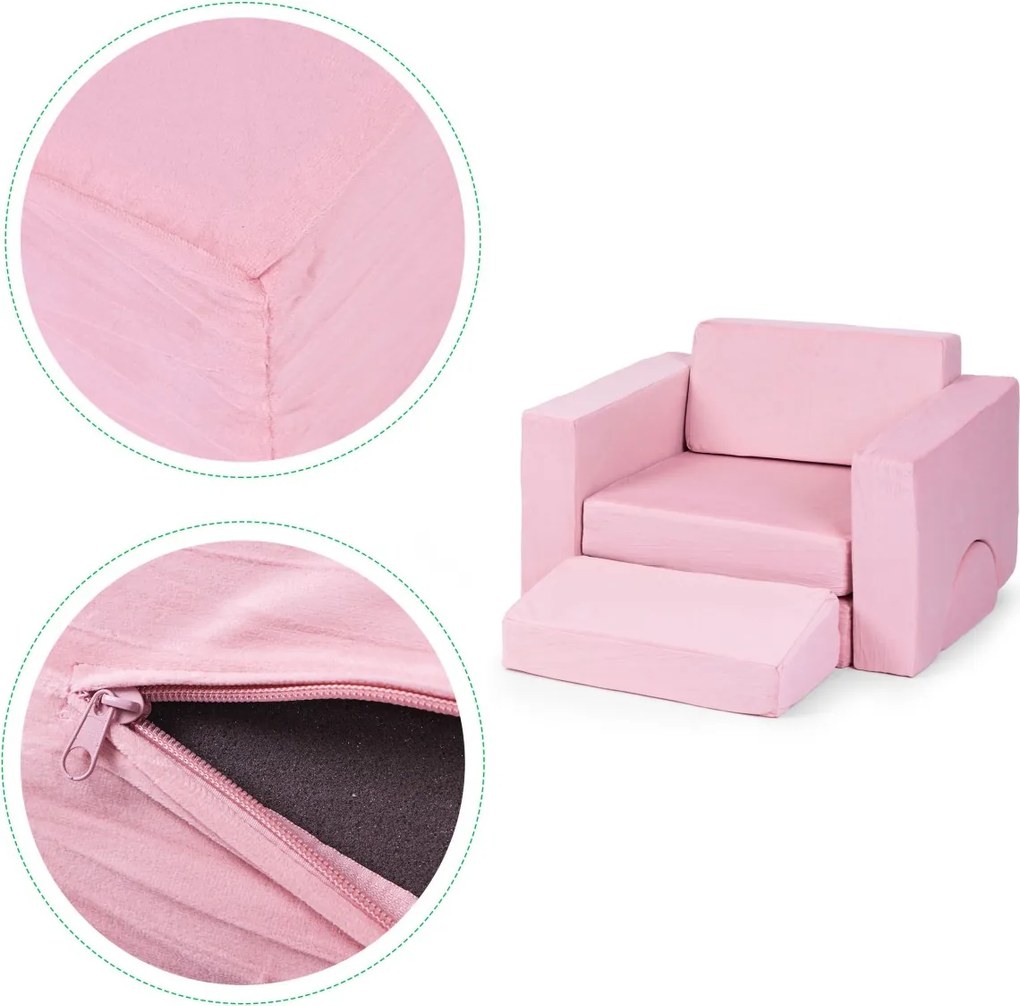 Dětské modulární křeslo DIY růžové