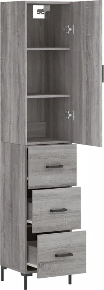 Skříň highboard šedá sonoma 34,5 x 34 x 180 cm kompozitní dřevo 3198855